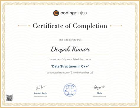 Posting My Data Structure Certificate From Coding Ninjas On Linkedin Marks A Significant