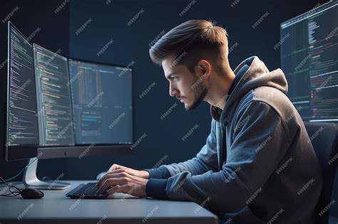 Premium Photo Programmer Engineering And Coding Programmer Working On Code For Web App