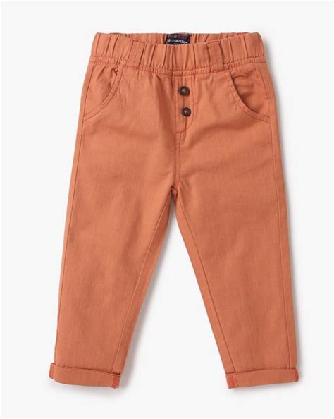 Elasticated Waist Pants With Mock Fly Buttons Jiomart