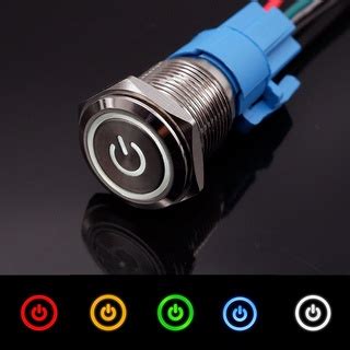 16mm Metal Push Smart Button Switch Car Press Button Light LED Lamp Illuminated Power For PC