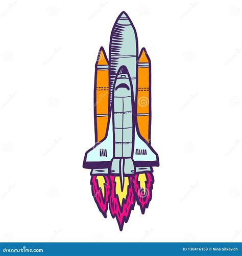 Space Ship Icon Hand Drawn Style Stock Vector Illustration Of Ship Object 130416159