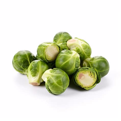 Premium Ai Image Fresh Brussels Sprouts Isolated On White Background