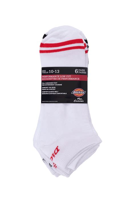 Dickies Performance Low Cut Socks 6 Pairs Colour White Size 10 13 Rossy