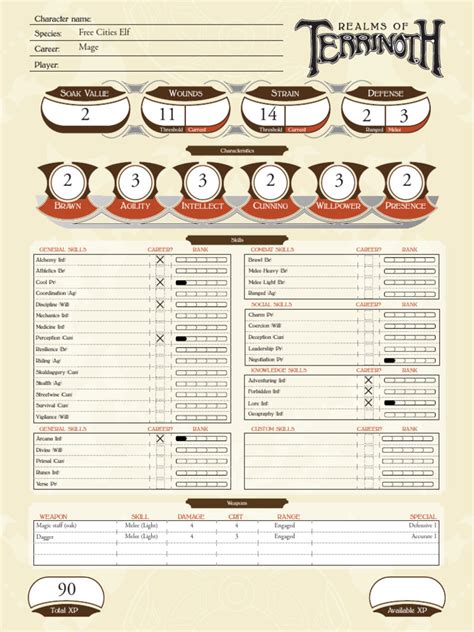 Pre Gen Characters Pdf