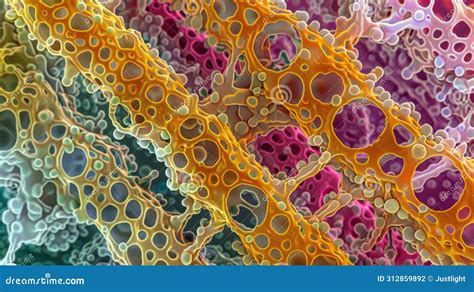 A Microscopic Crosssection Of A Biofilm Revealing Deep Layers Of Bacteria And Extracellular