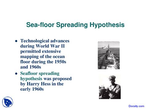 Sea Floor Spreading Hypothesis Dynamic Earth Lecture Slides Docsity