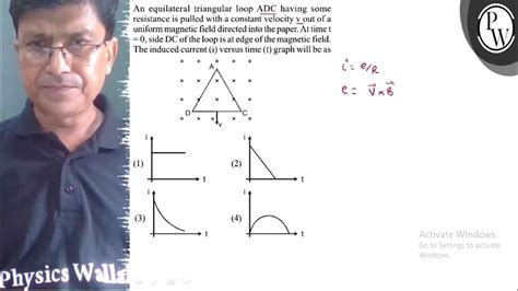 An Equilateral Triangular Loop Adc Having Some Resistance Is Pulled Youtube