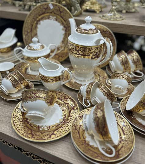 როიალ ️ ჩაის სერვიზი 6 პერსონაზე ⚜️ უმაღლესი ხარისხის ჩეხური ფაიფური ⚜️ ოქროს 24 კარატიანი