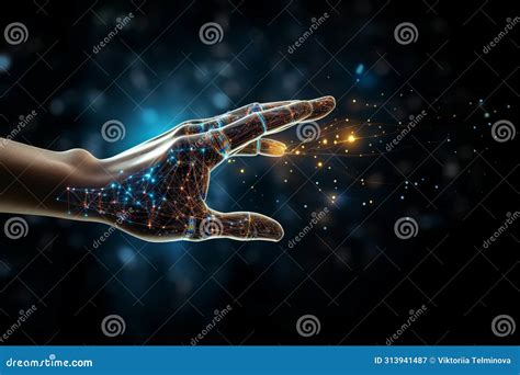 Hand With Glowing Circuits Concept Of Future Technologies Nanotechnology Stock Image Image