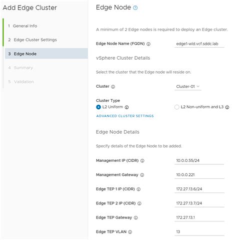Vcf 45 Adding An Edge Cluster To A Workload Domain Datareload