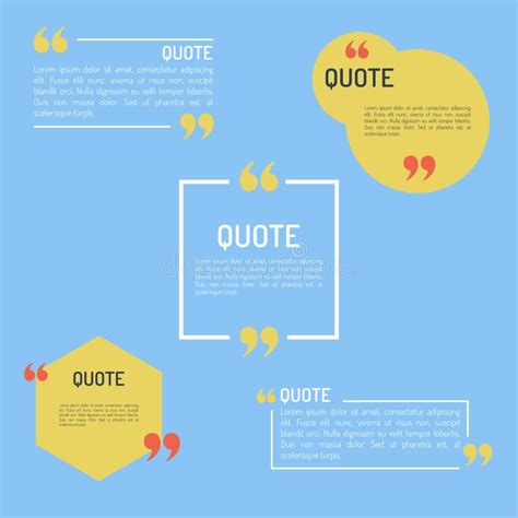 QuotesTemplate In Flat Style Colored Flat Quotes Set Stock Vector Illustration Of Message
