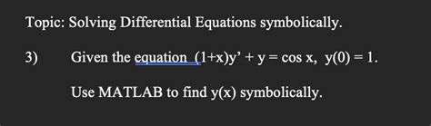 Solved Write A MATLAB Code To Solve The Following Make Chegg