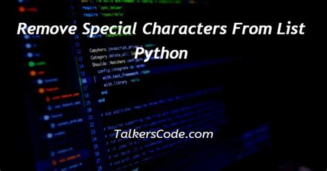 Remove Special Characters From List Python