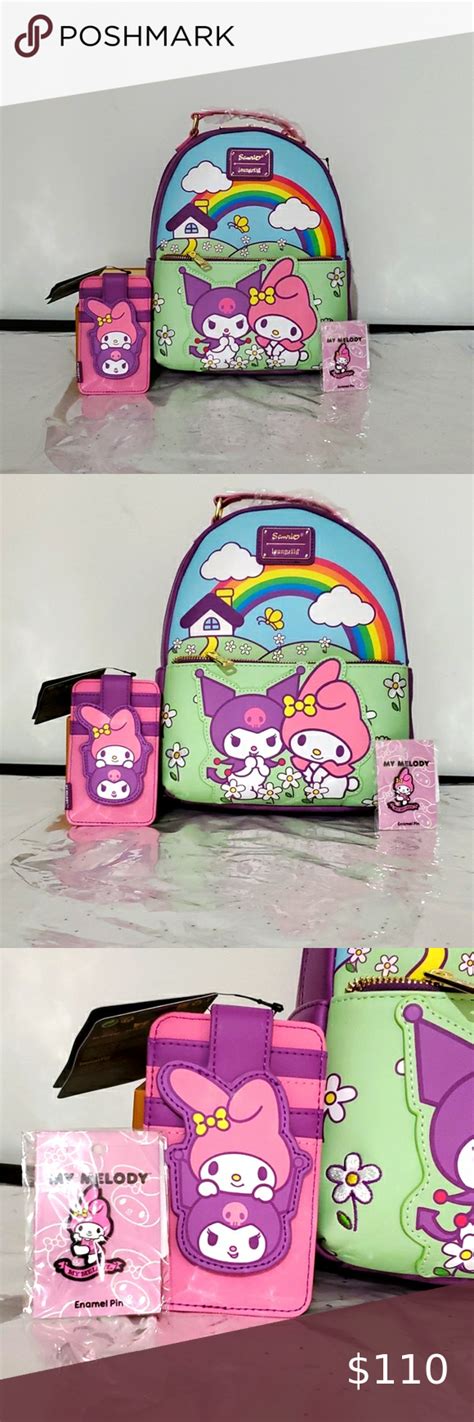 Loungefly Sanrio Kuromi And My Melody 🌈 Scenic Backpack Cardholder And
