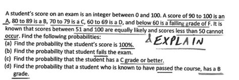 Solved A Babe S Score On An Exam Is An Integer Between Chegg Com