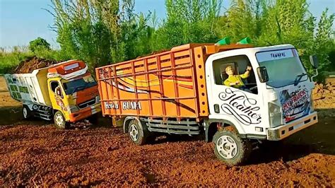 Mobil Truk Oleng Canter Fuso Muatan Pasir Dump Truck Isuzu Giga Oleng
