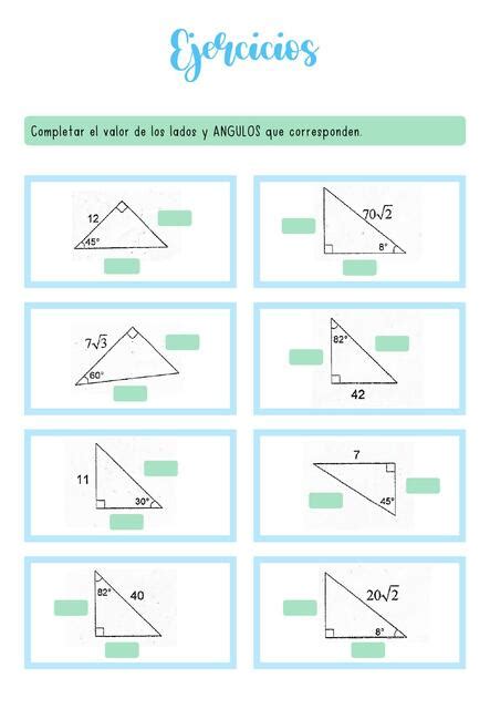 Ejercicios De Tri Ngulos Notables Para Secundaria Evelyn Udocz