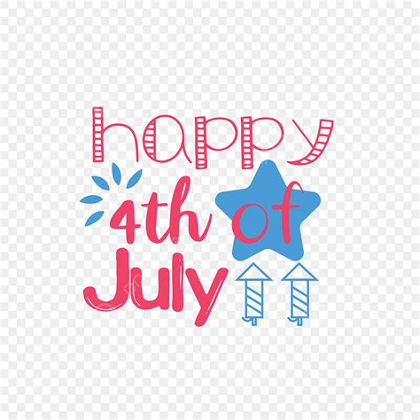 Happy 4th July Vector Design Images Svg Cartoon Pink Happy July 4th