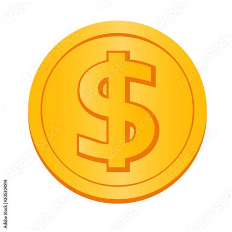 ドル通貨記号のコインのイラスト の ストック画像とロイヤリティフリーのベクターファイル Pic 205304914