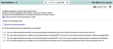 An Additive Regression Model For Gas Is Shown Below