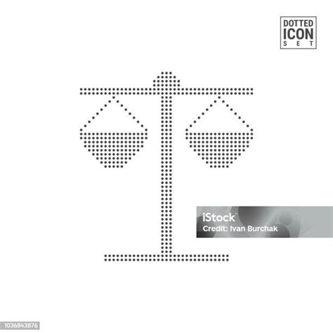 정의 도트 패턴 아이콘의 가늠 자입니다 변호사 옹호 점선된 아이콘 흰색 절연입니다 벡터 배경 또는 디자인 서식 파일 가리키기에 대한 스톡 벡터 아트 및 기타 이미지 Istock