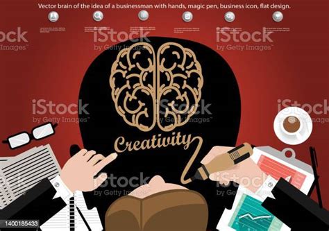 현대 아이디어와 개념 Businessdesign 일러스트레이션은 창의력을 생각합니다 브레인 스토밍 소셜 네트워크 성공 계획 생각 검색 분석 의사 소통 미래 지향적 인