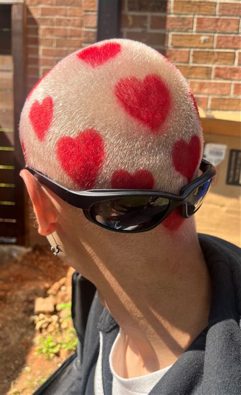 Buzzed Heart Design In 2024 Dyed Hair Men Buzzed Hair Faded Hair