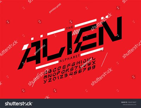 Stylized Alien Alphabet Font Vector Stock Vector Royalty Free