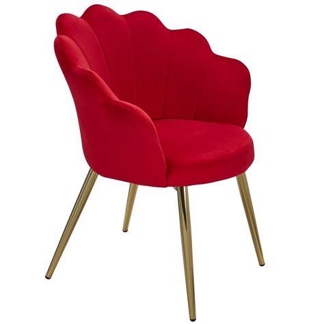 Finebuy Esszimmerstuhl Fb24127 Tulpe Samt Rot Gepolstert Küchenstuhl