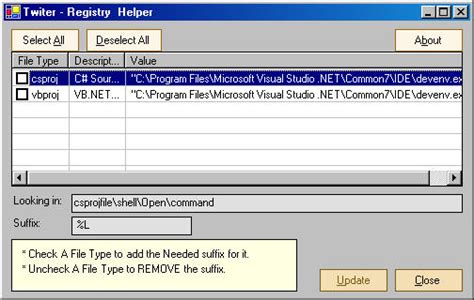 Small Registry Tweaker For VS NET Associated Files CodeProject