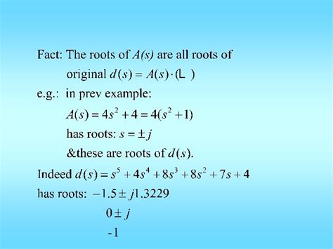 Routh Criteria Routh Criterion Based On Regular Routh