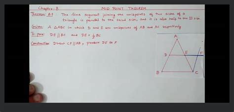 Chapter MID POINT THEOREMTheorem The Lime Segment Joining The M