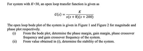 Solved For System With K An Open Loop Transfer Function Chegg