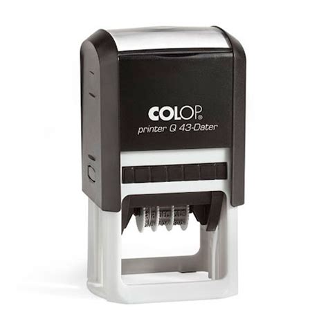 Carimbo Automático Colop Printer Q43 Datador Preto Plac Viaminas br