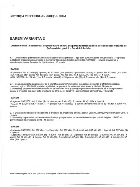 Barem Subiecte Varianta 2 Concurs 29 07 2024 Pdf