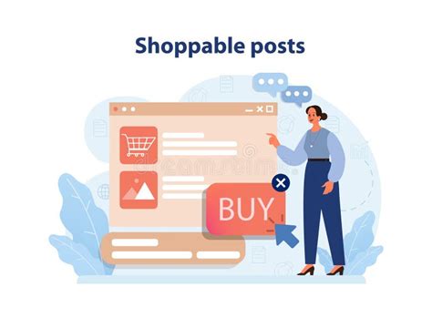 Social Media Shoppable Post E Commerce Platform Stock Vector