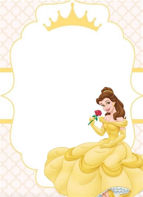 Invitación princesa Bella de la bella y la bestia Invitaciones bella