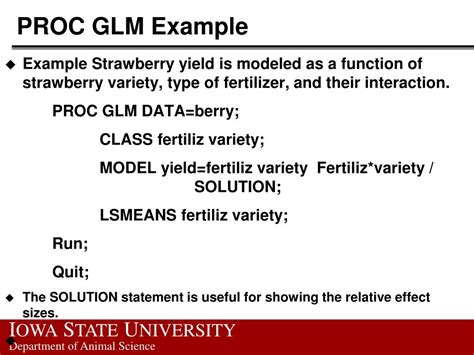 PPT Use Of Proc GLM To Analyze Experimental Data PowerPoint Presentation ID