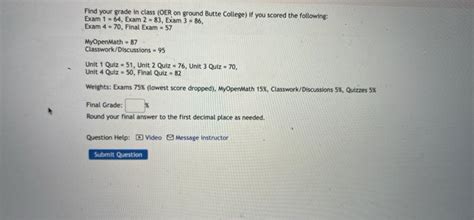 Solved Find Your Grade In Class OER On Ground Butte Chegg