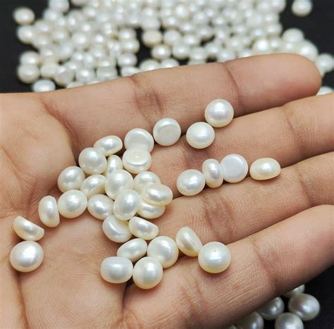 Natural Aaa Fresh Water White Pearl Round Shape Cabochon Gemstone 3mm