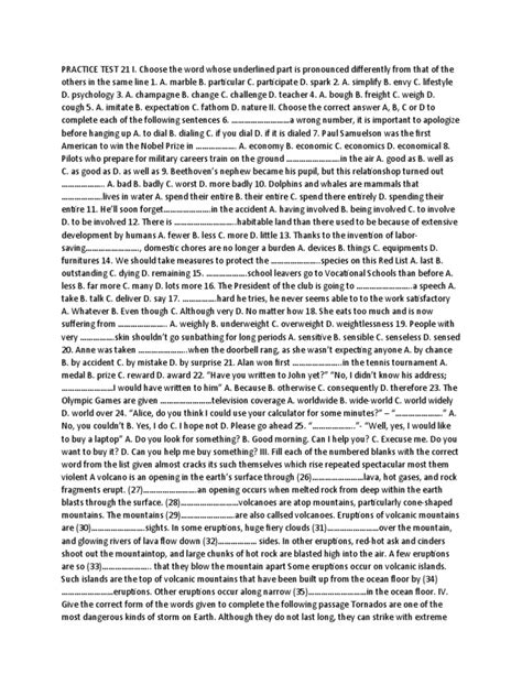 Practice Test 21 I Pdf