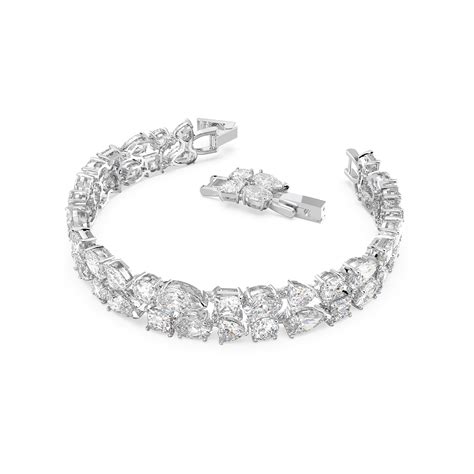 Swarovski Rhodium Plated Tennis Deluxe Mixed Cubic Zirconia Bracelet
