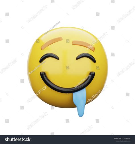 3d Illustration Emoji Drooling Face Stock Illustration 2170587261