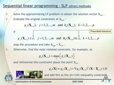 Ppt Optimization Of Thermal Processes 20072008 Powerpoint