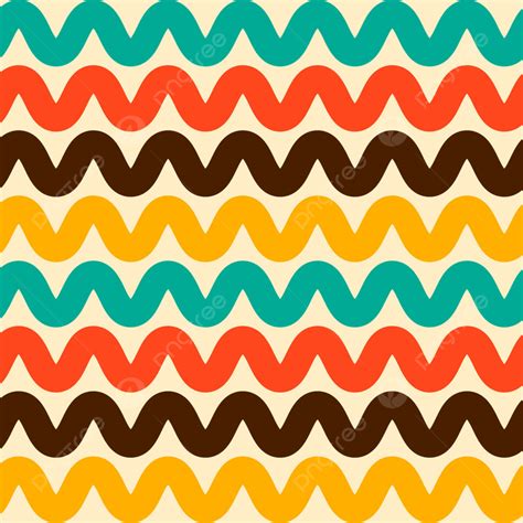 Seamless Mid Century Modern Wavy Pattern Background 1970s Groovy