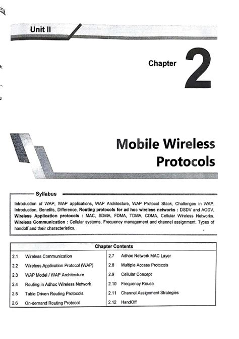 MC Unit Good Notes For Insem Preparation R Syllabus Chapter M Obile Wir E