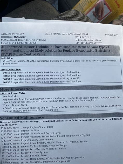 2010 F150 46l Error Code P0455 Ford F150 Forum Community Of Ford