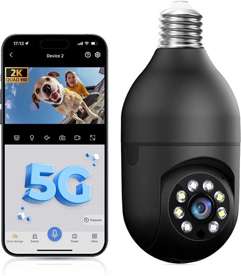 Musicozy Light Bulb Security Camera 24ghz And 5ghz Wireless Wifi