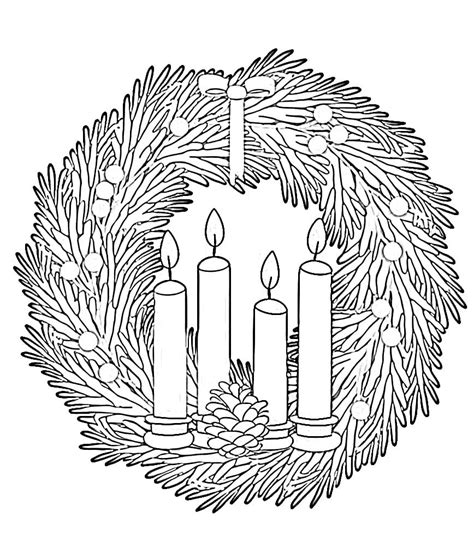 Drawing Of Advent Wreath Coloring Page Download Print Or Color