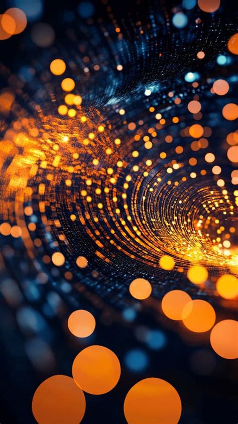 Illuminated Digital World Exploring Futuristic Patterns In A Virtual Realm Stock Illustration